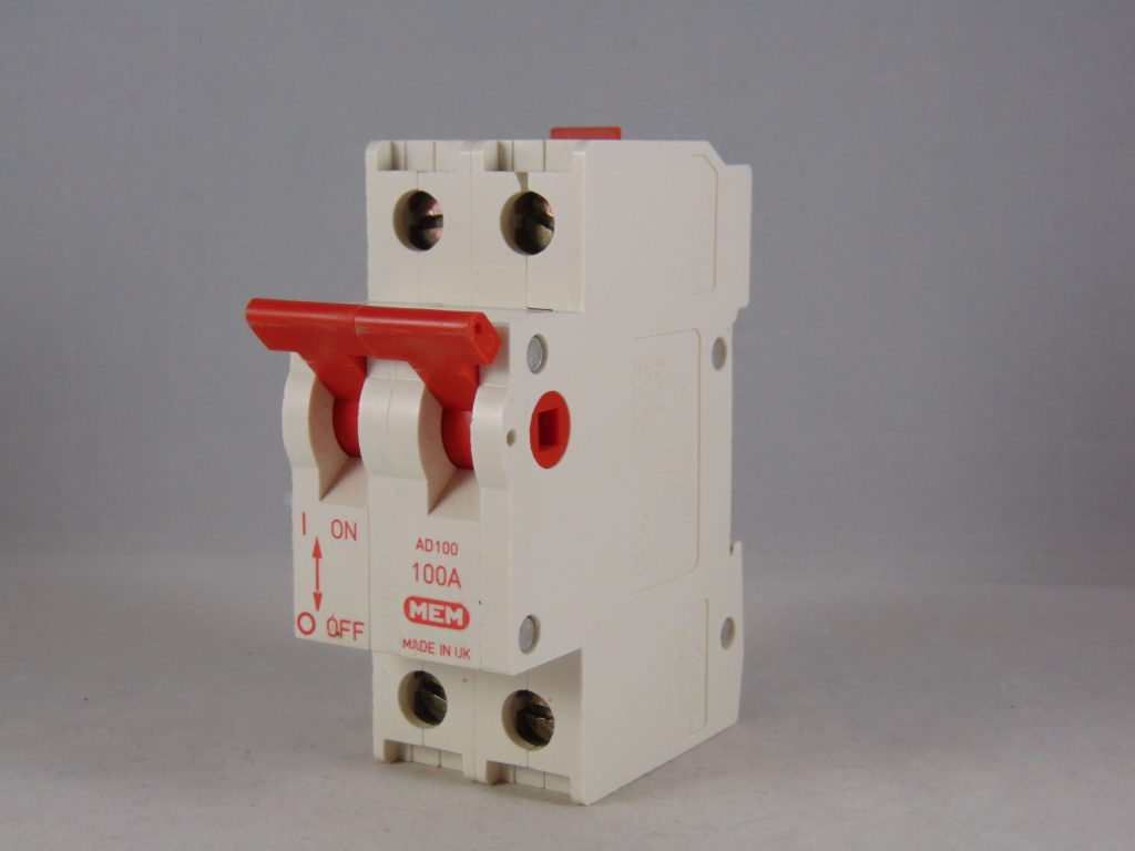 MEM 100 Amp Main Switch Disconnector 100A Double Pole Isolator Memera ...