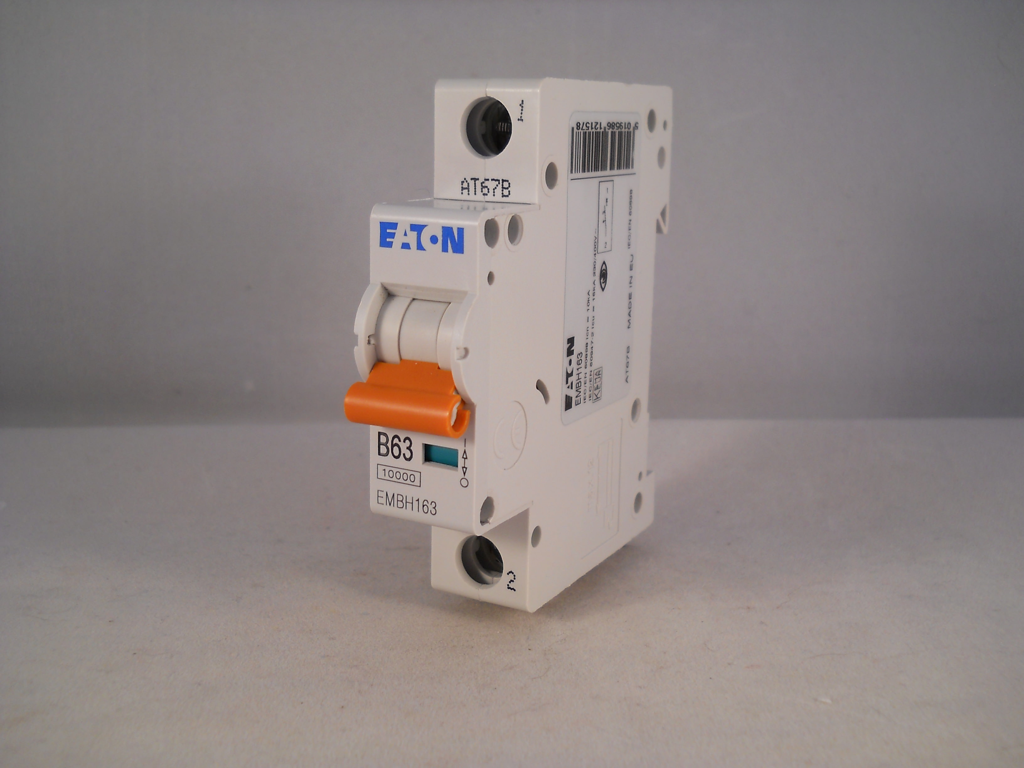 Eaton MCB 63 Amp Type B 63A Single Pole B63 Breaker Memshield 3 EMBH163 ...