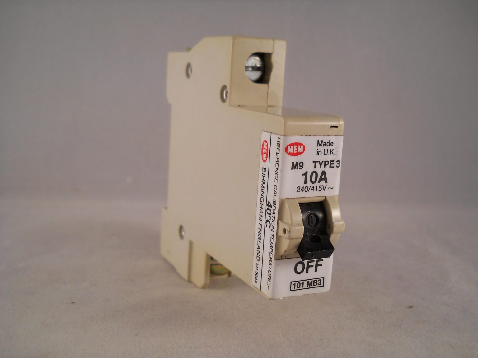 MEM MCB Type 3 40 Amp M9 Single Pole 40A Memshield 1 T401C 3T401 401MC ...