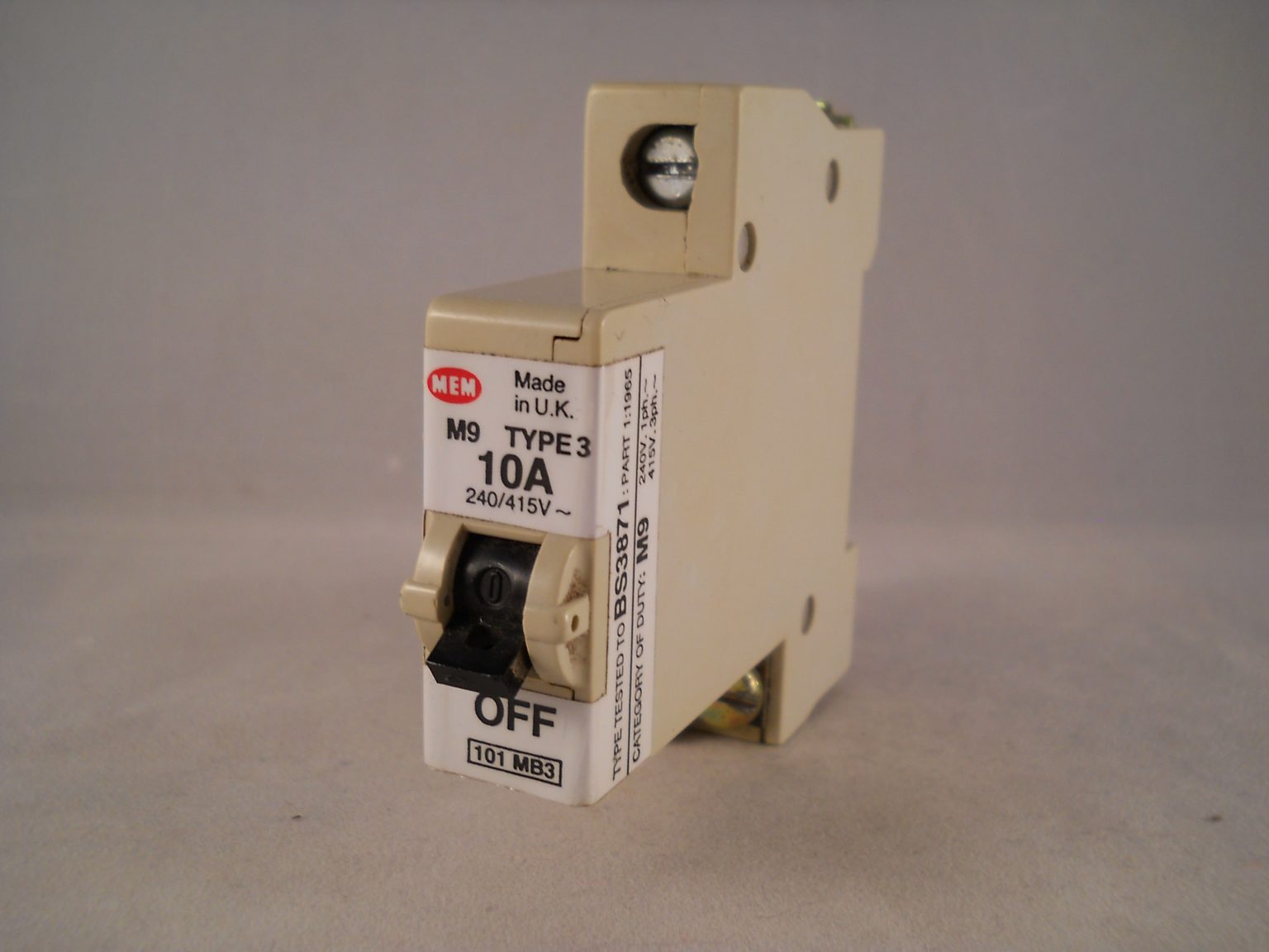 MEM MCB Type 3 10 Amp M9 Single Pole 10A Memshield Circuit Breaker ...