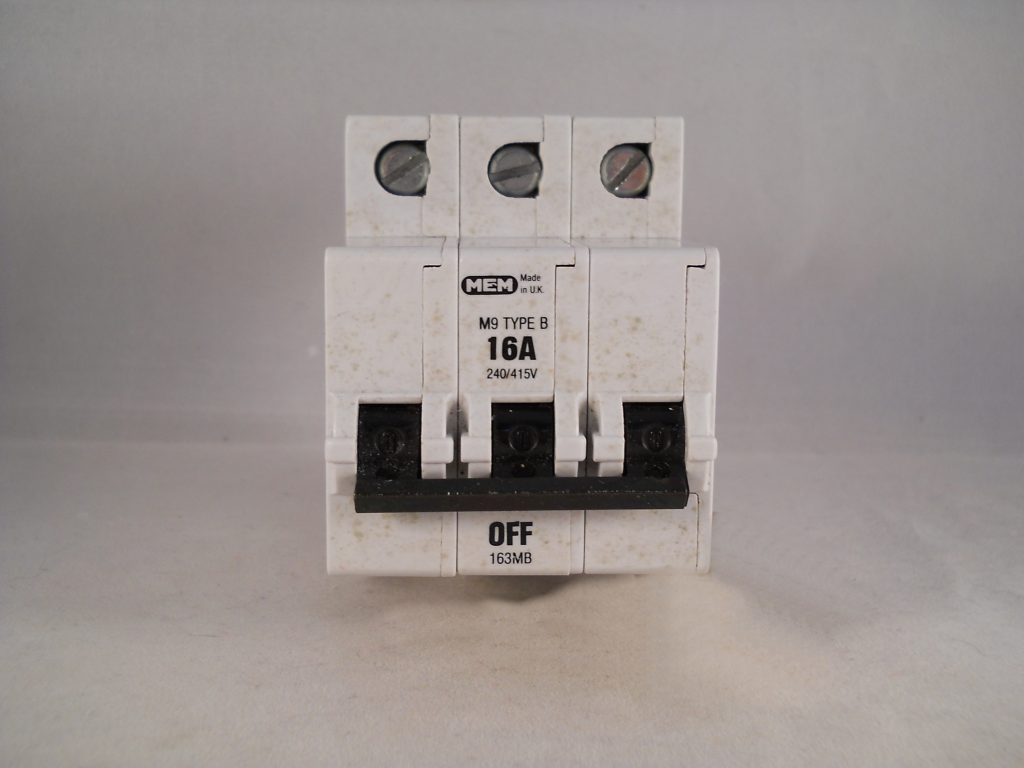MEM MCB 16 Amp Type B Triple Pole 3 Phase M9 16A Memshield T163B 163MB2 ...