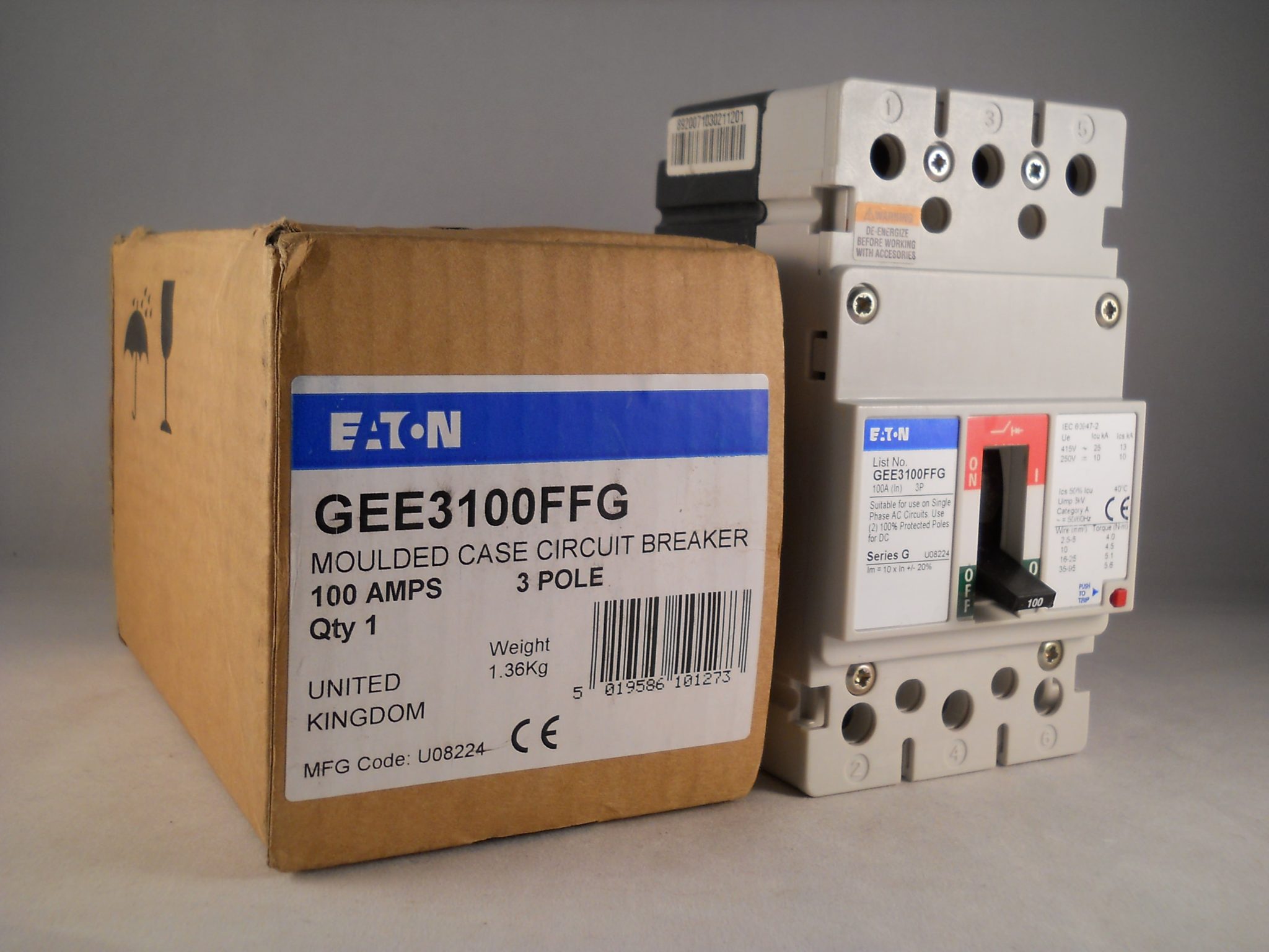 Eaton MCCB 40 Amp Triple Pole 40A 3 Phase Series G GEB3040FFG ...