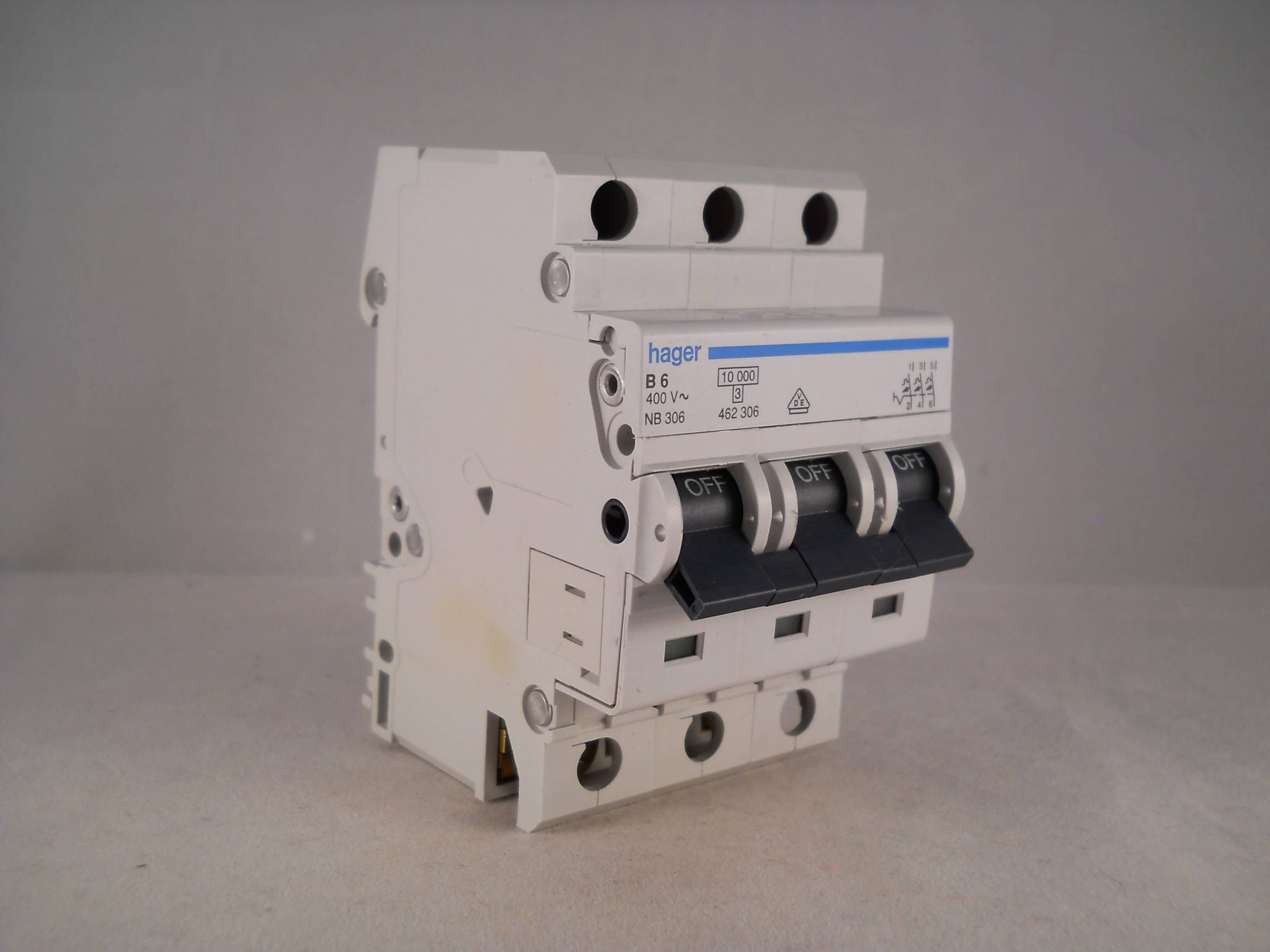 Hager MCB 63 Amp Triple Pole 3 Phase Circuit Breaker Type C 63A NCN363A ...