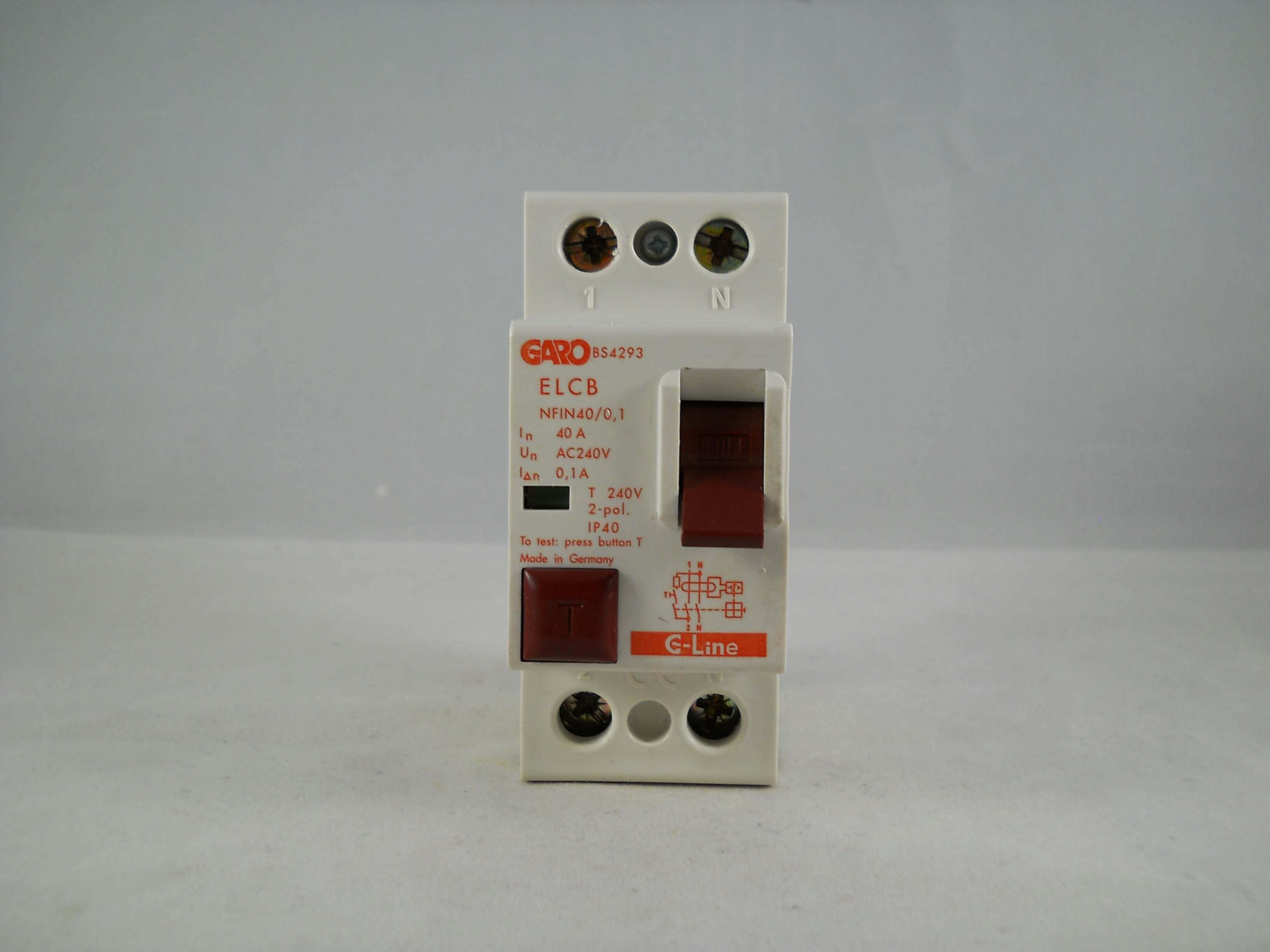 Garo RCD 40 Amp 100mA Double Pole 40A G-Line RCCB ELCB NFIN40/0.1 ...