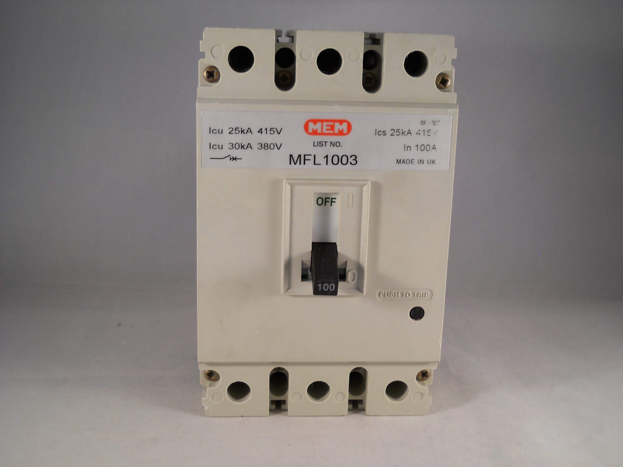MEM MCCB 100 Amp Triple Pole 100A 3 Phase Bill TLF1003 Memshield 2 ...