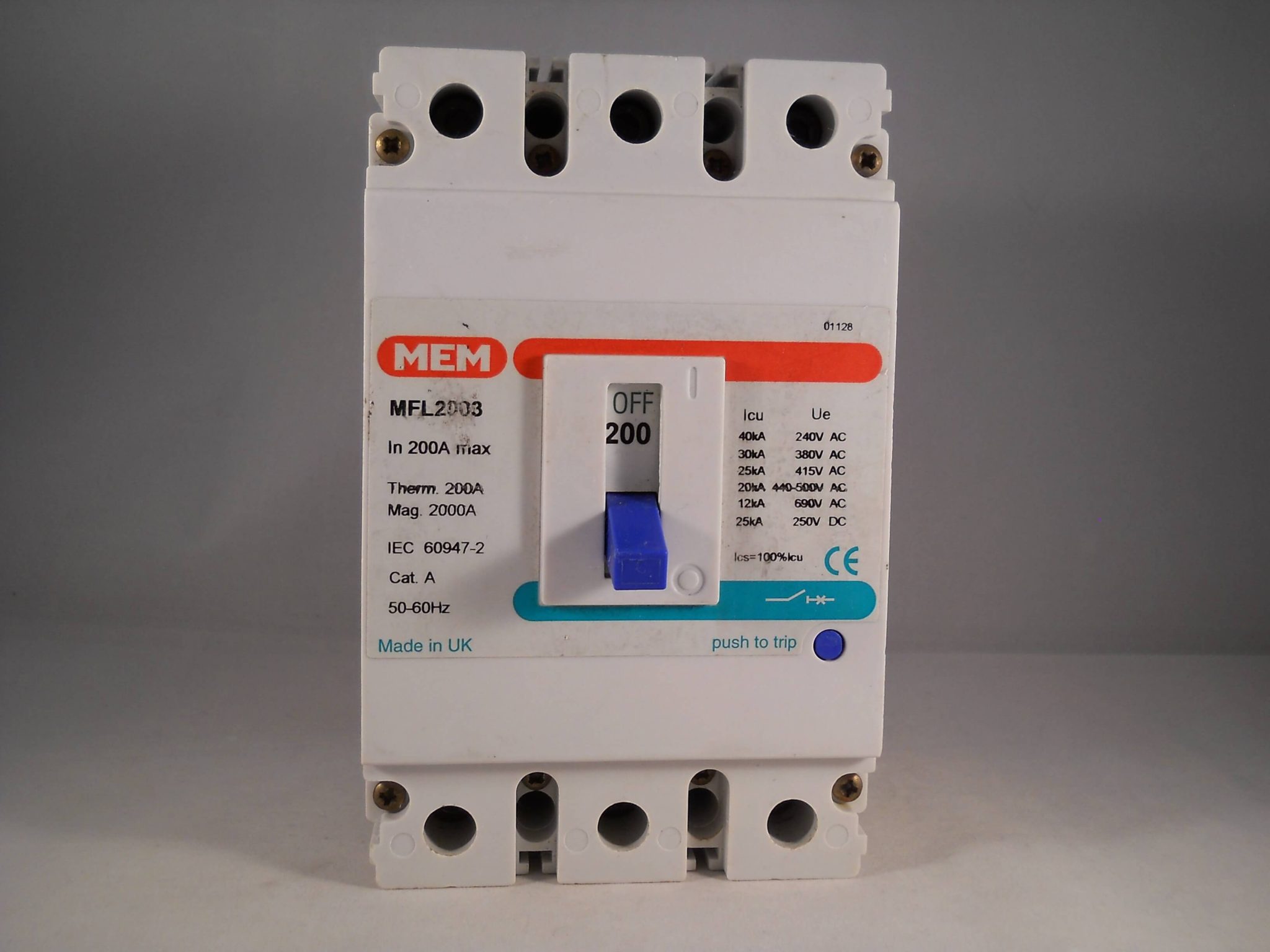 MEM MCCB 200 Amp Triple Pole 200A 3 Phase Bill TLF2003 Memshield 2 ...