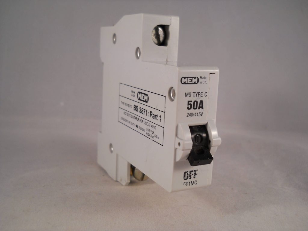 MEM MCB Type C 50 Amp M9 Single Pole 50A Memshield 1 T501C 3T501 501C ...