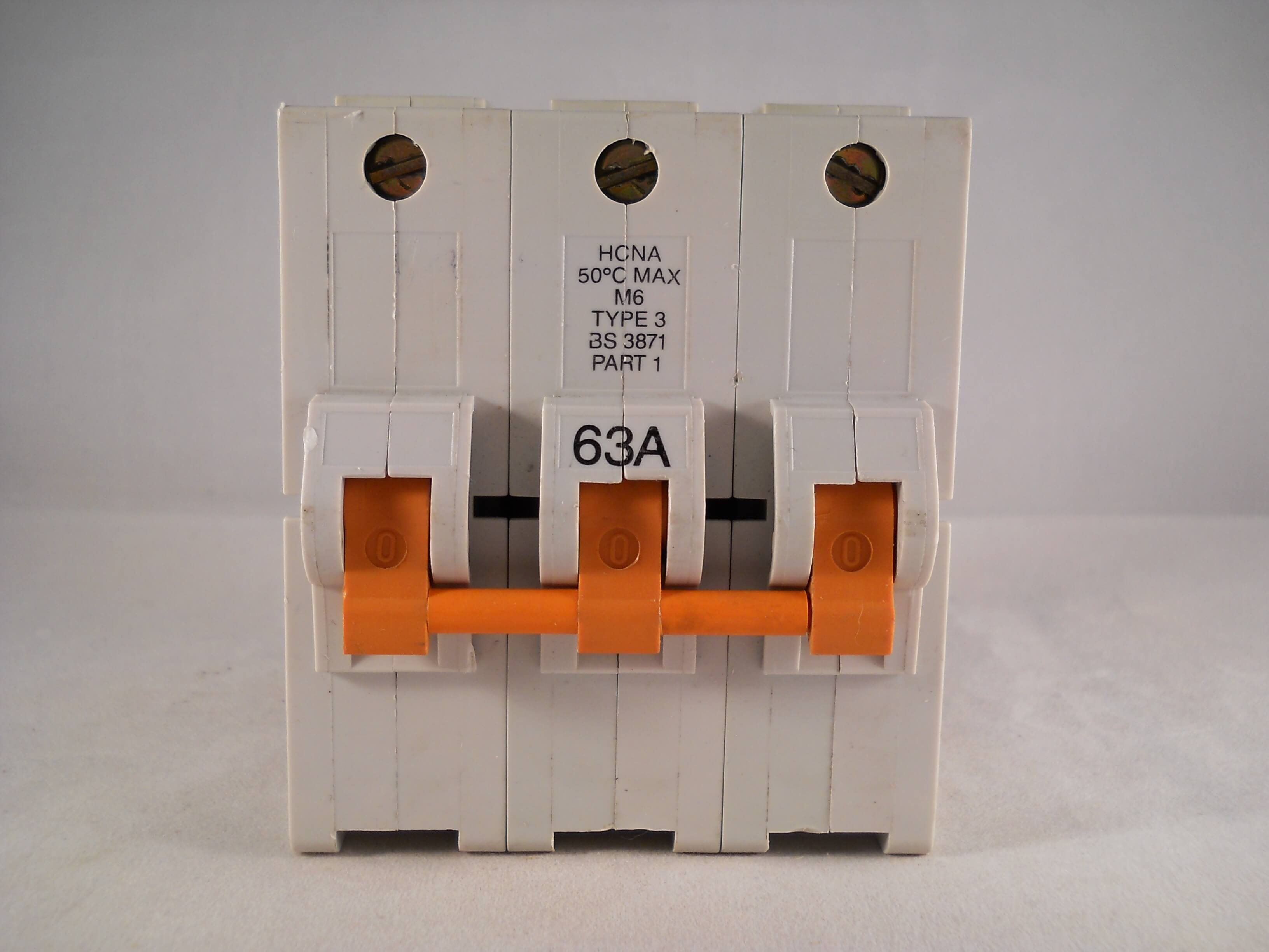 Federal Electric MCB 63 Amp Type 3 M6 63A Triple Pole Stab-Lok HCNA ...
