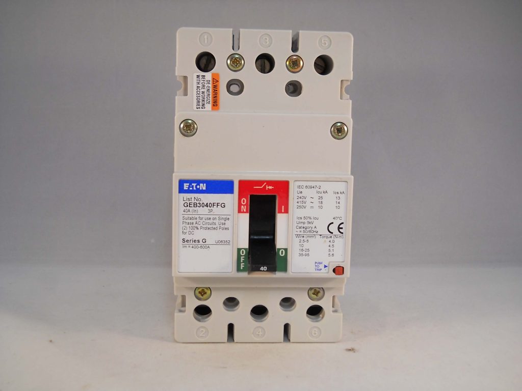 Eaton MCCB 40 Amp Triple Pole 40A 3 Phase Series G GEE3040FFG ...