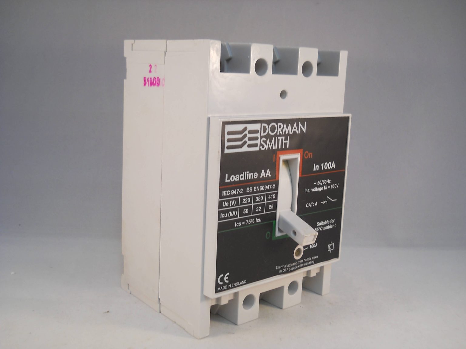 Dorman Smith Loadline MCCB 100 Amp Triple Pole 3 Phase 100A AA ...