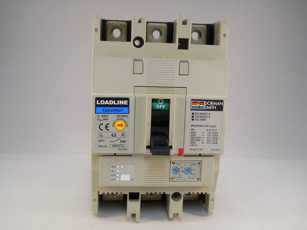Dorman Smith Loadline MCCB 63 Amp Triple Pole 3 Phase 63A YA3N3P63T ...