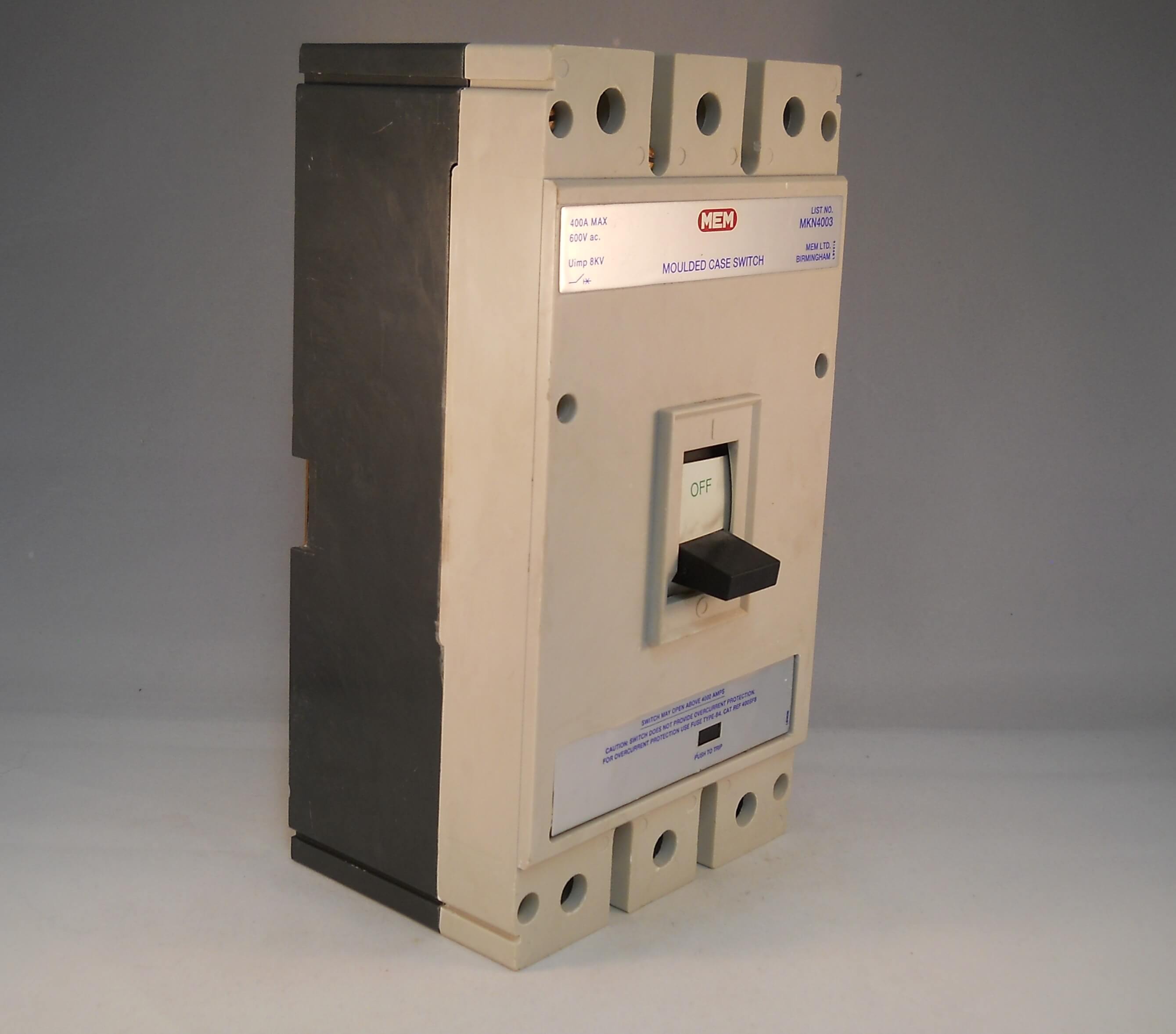 MEM 400 Amp Triple Pole 400A Moulded Case Switch Disconnector TNK4003 ...