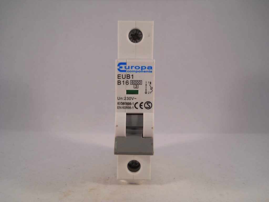 Europa MCB 16 Amp Type B 16A Single Pole Circuit Breaker B16 EUB1 ...