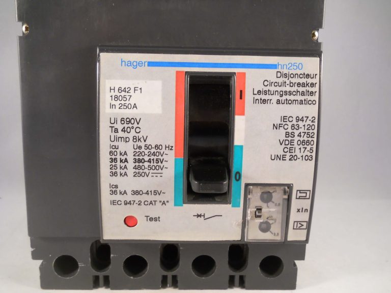 Hager MCCB 250 Amp Four Pole 250A TP&N Circuit Breaker HN250 H642F1 ...