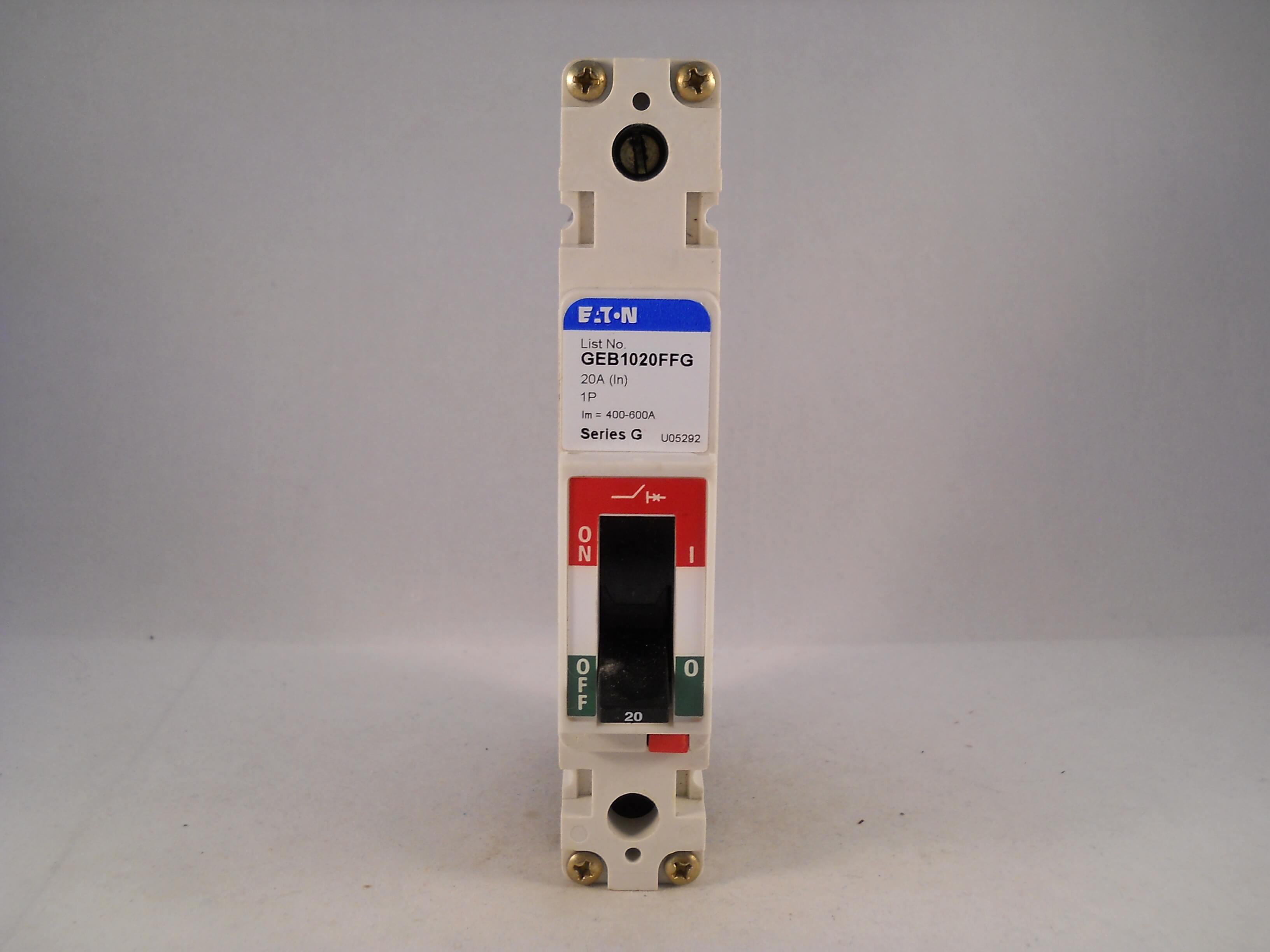 Eaton MCCB 20 Amp Single Pole 20A Series G Breaker GEB1020FFG ...