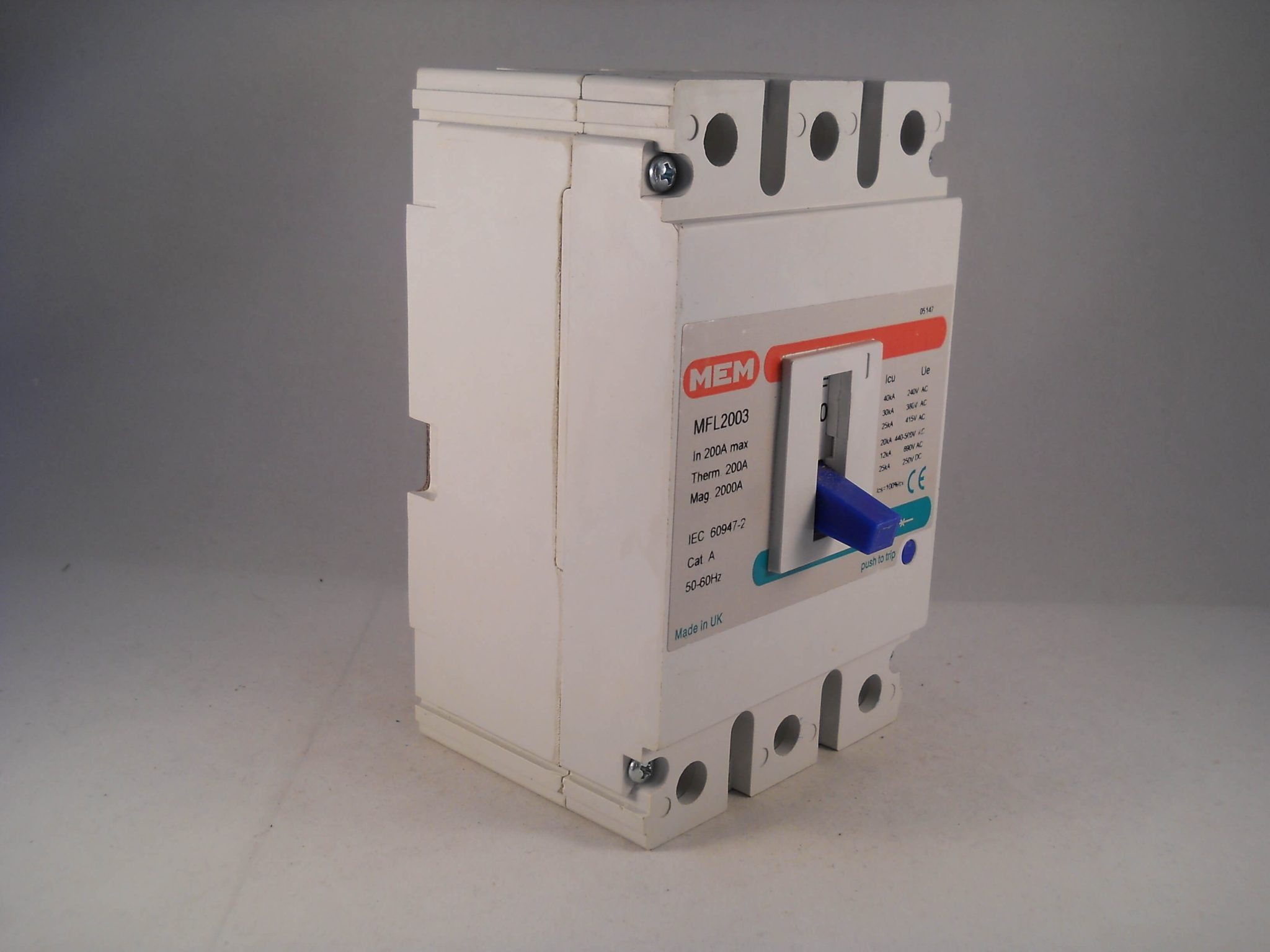 MEM MCCB 200 Amp Triple Pole 200A 3 Phase Bill TLF2003 Memshield 2 ...