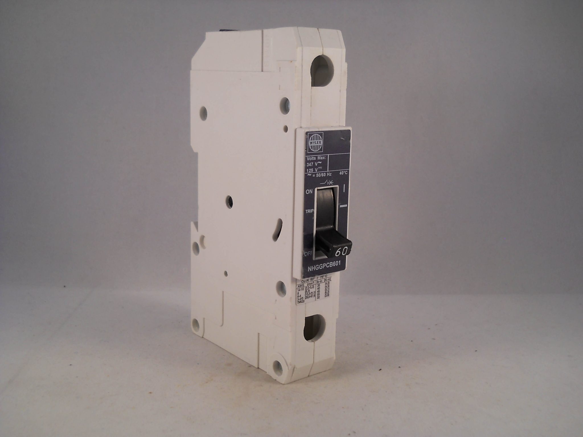 Wylex MCCB 60 Amp Single Pole Circuit Breaker GG Frame 60A NHGGPCB601 ...