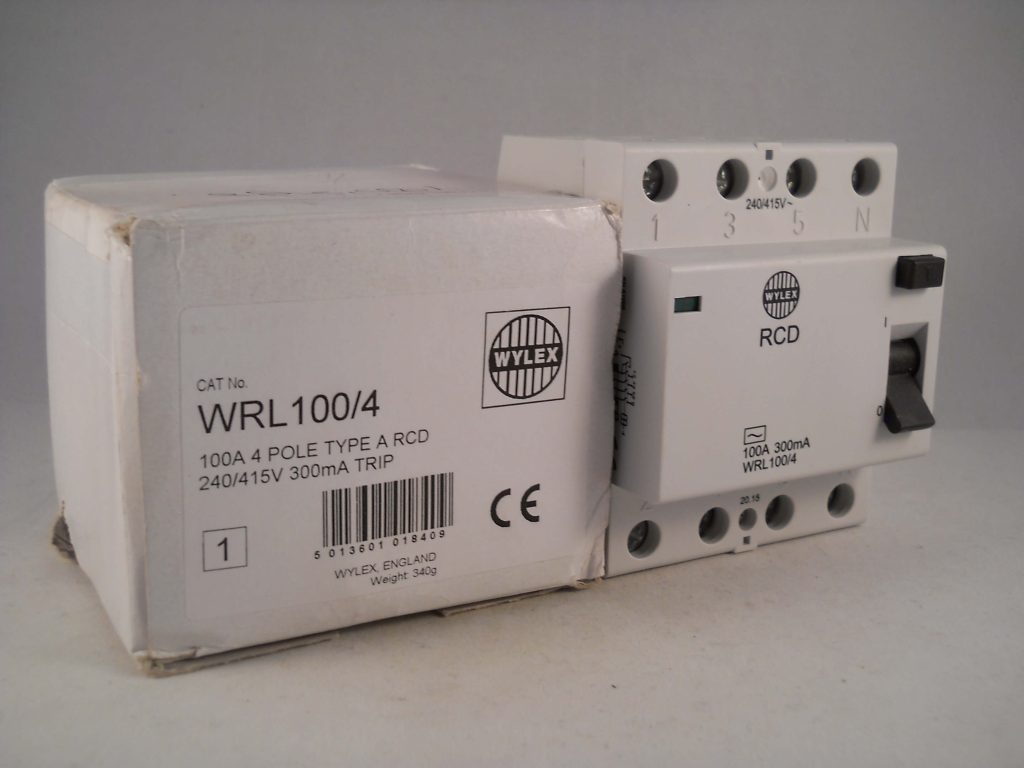 Wylex RCD 100 Amp 300mA Four Pole 100A RCCB Trip WRL100/4 NEW ...