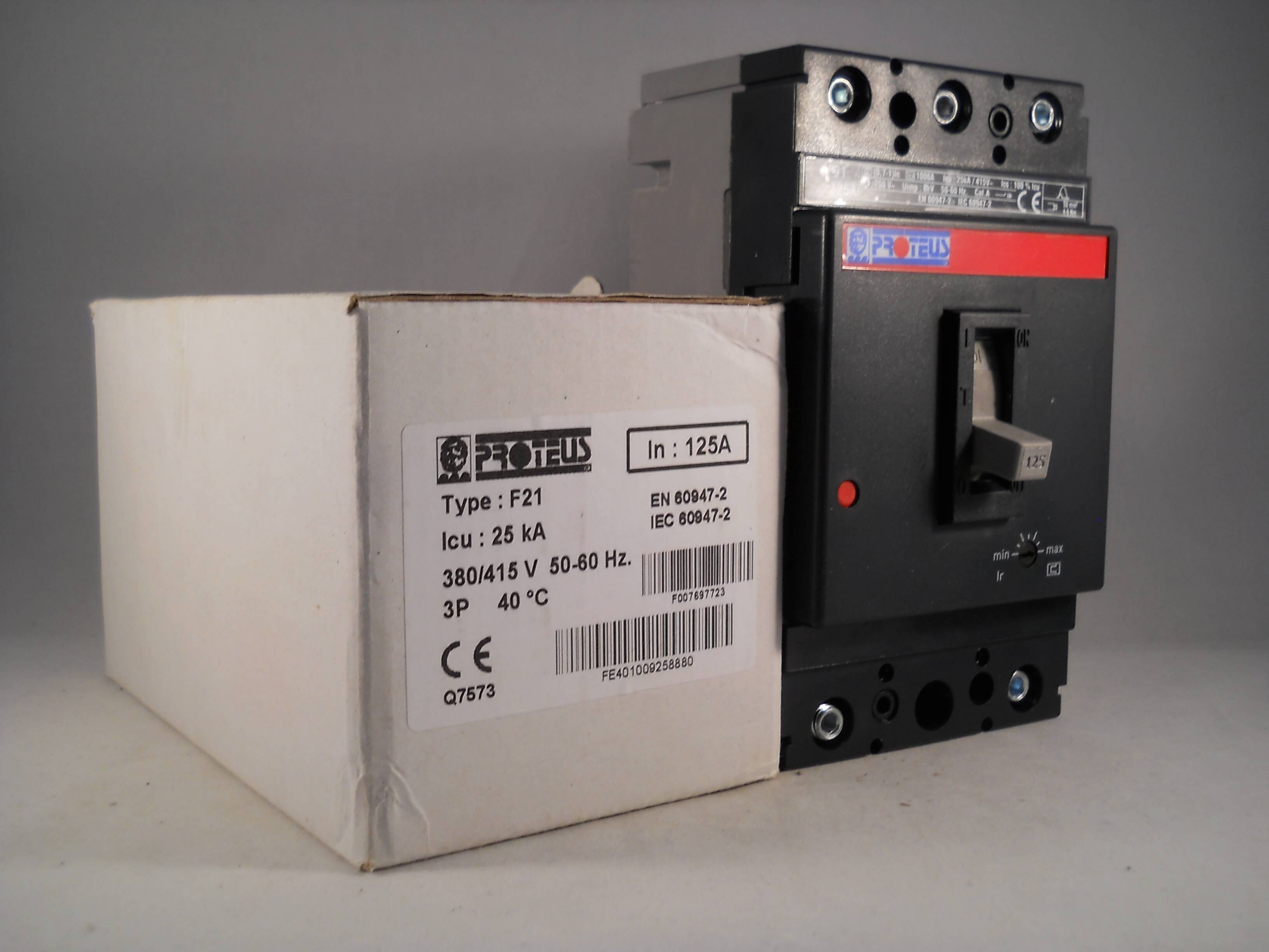 Proteus MCCB 125 Amp Triple Pole 3 Phase F21 125A Circuit Breaker ...