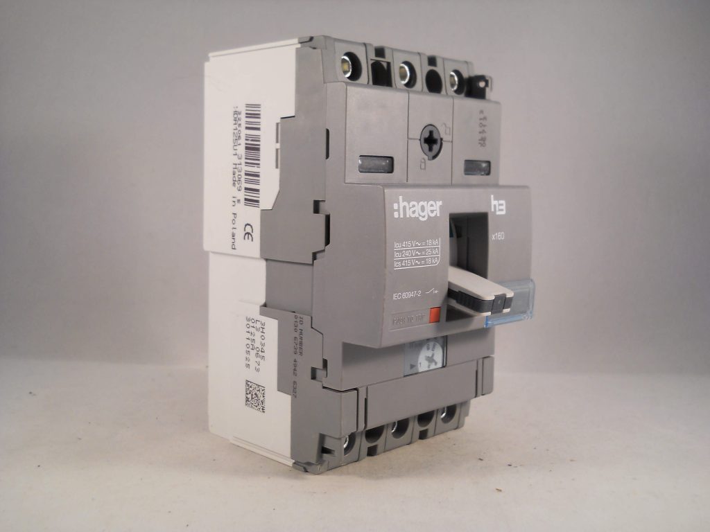 Hager MCCB 125 Amp Triple Pole 125A 3 Phase Breaker H3 X160 HDA125U ...