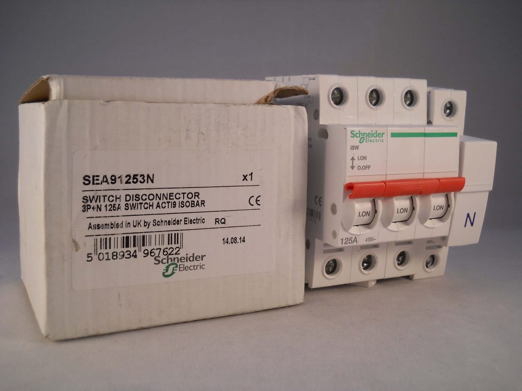 Schneider Main Switch 125 Amp Acti9 Isolator Triple Pole & N 125A ...