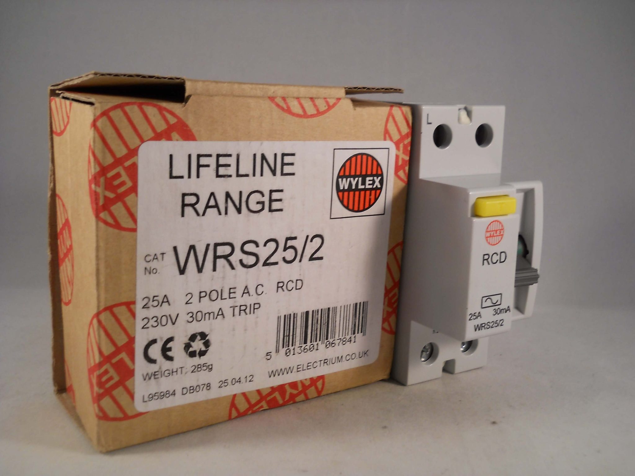 Wylex RCD 25 Amp 30mA Double Pole 25A RCCB Trip WRS25/2 NEW - Willrose ...