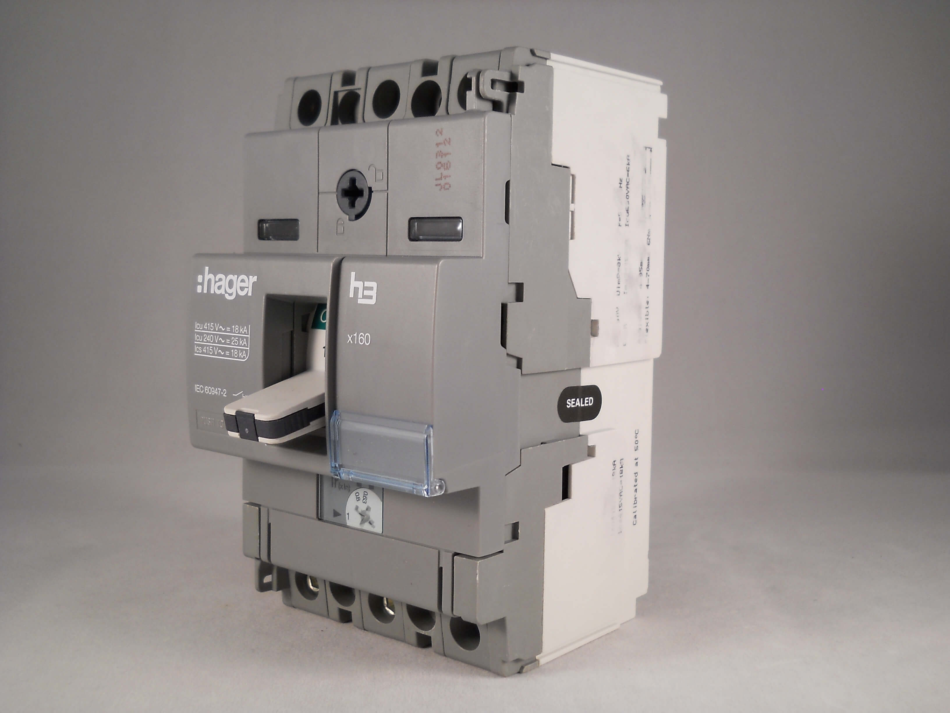 Hager MCCB 100 Amp Triple Pole 100A 3 Phase Breaker H3 X160 HDA100U ...