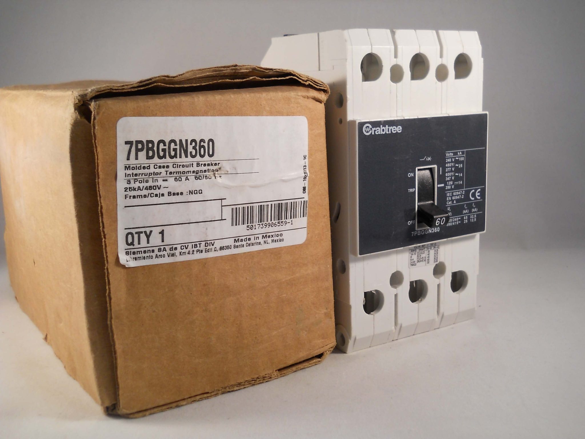 Crabtree Powerstar MCCB 60 Amp Triple Pole 3 Phase 60A GG Frame ...