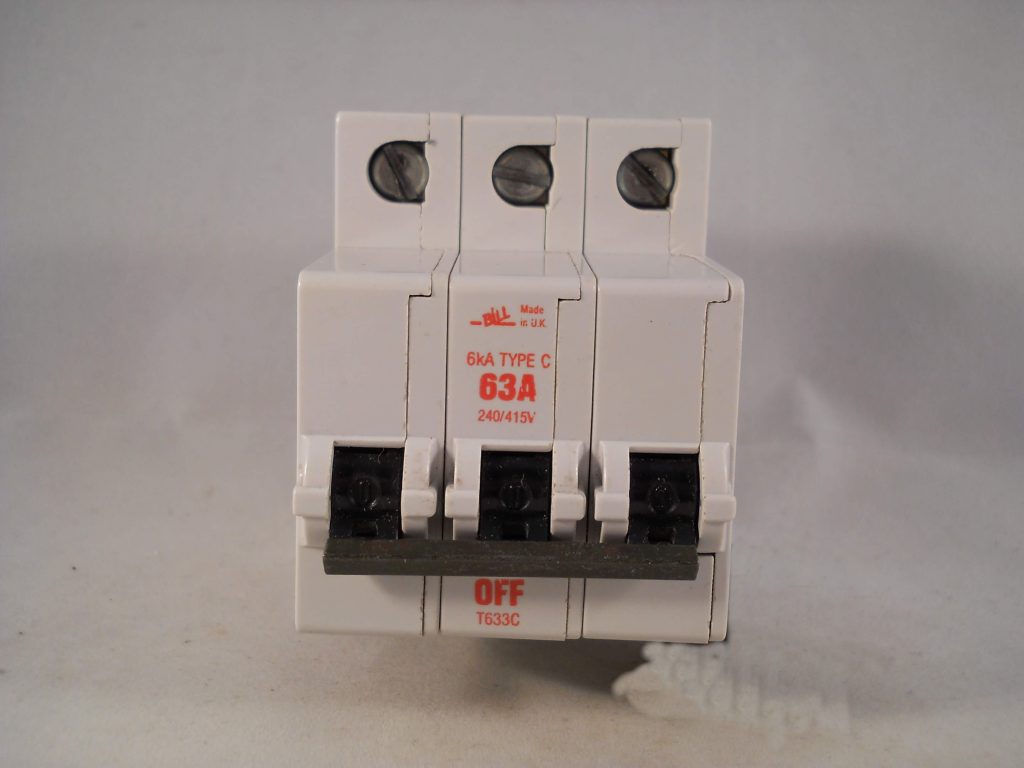 Bill MCB 63 Amp Type C Triple Pole 3 Phase 63A Memshield 1 633MC 633MB3 ...
