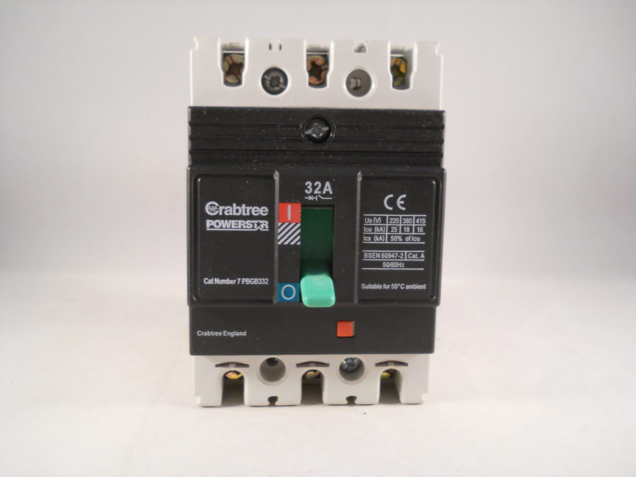 Crabtree Powerstar MCCB 32 Amp Triple Pole 3 Phase 32A G Frame 7PBGB332 ...