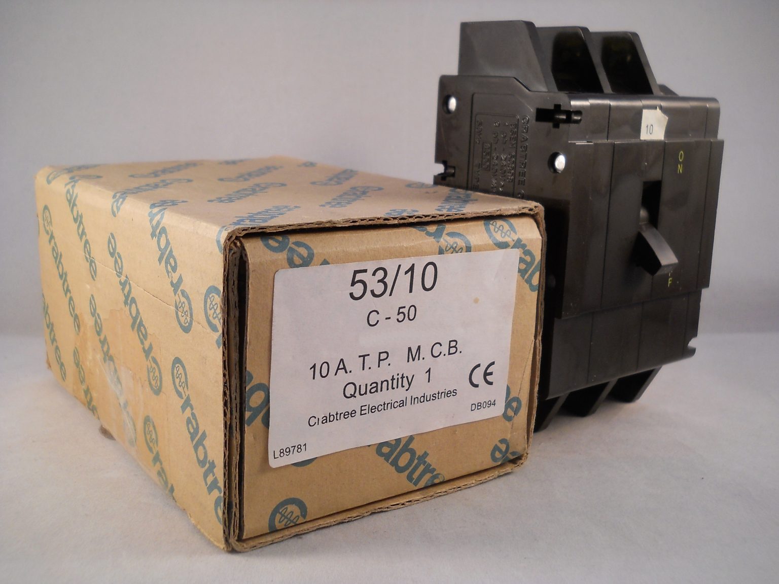 Crabtree C50 MCB 10 Amp Type 2 10A Triple Pole 3 Phase Breaker C-50 53/ ...
