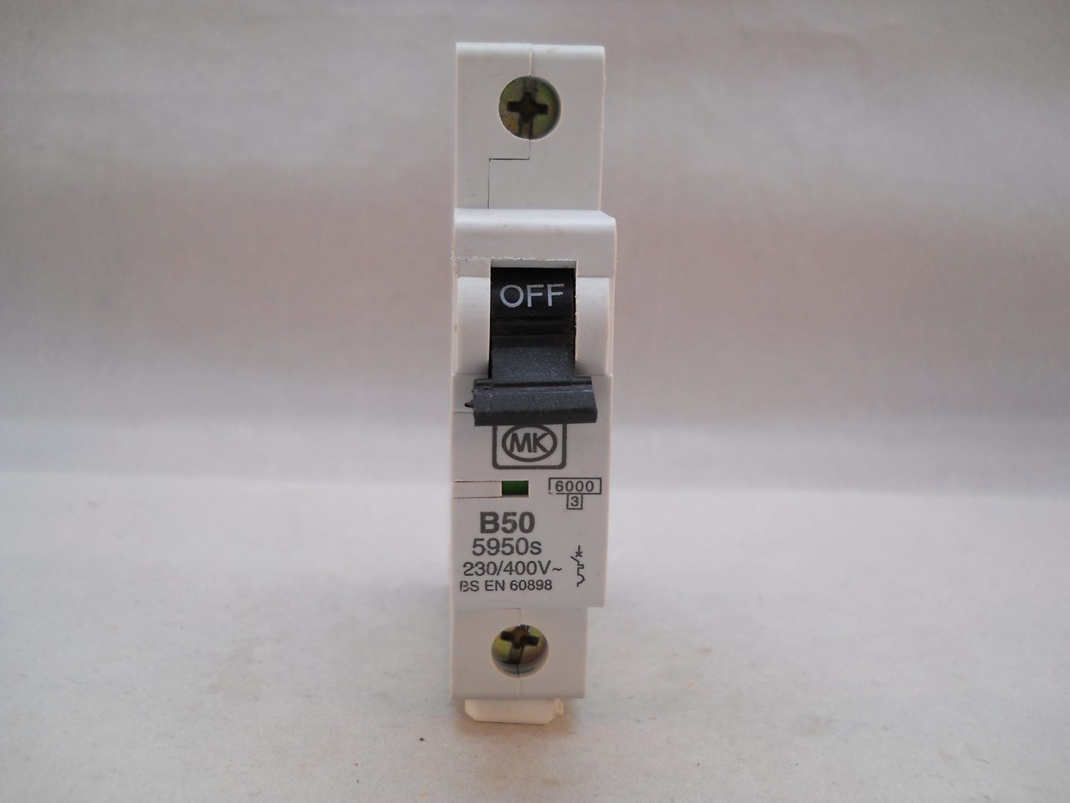 MK MCB 50 Amp Single Pole Circuit Breaker Type B 50A B50 Sentry 5950S ...