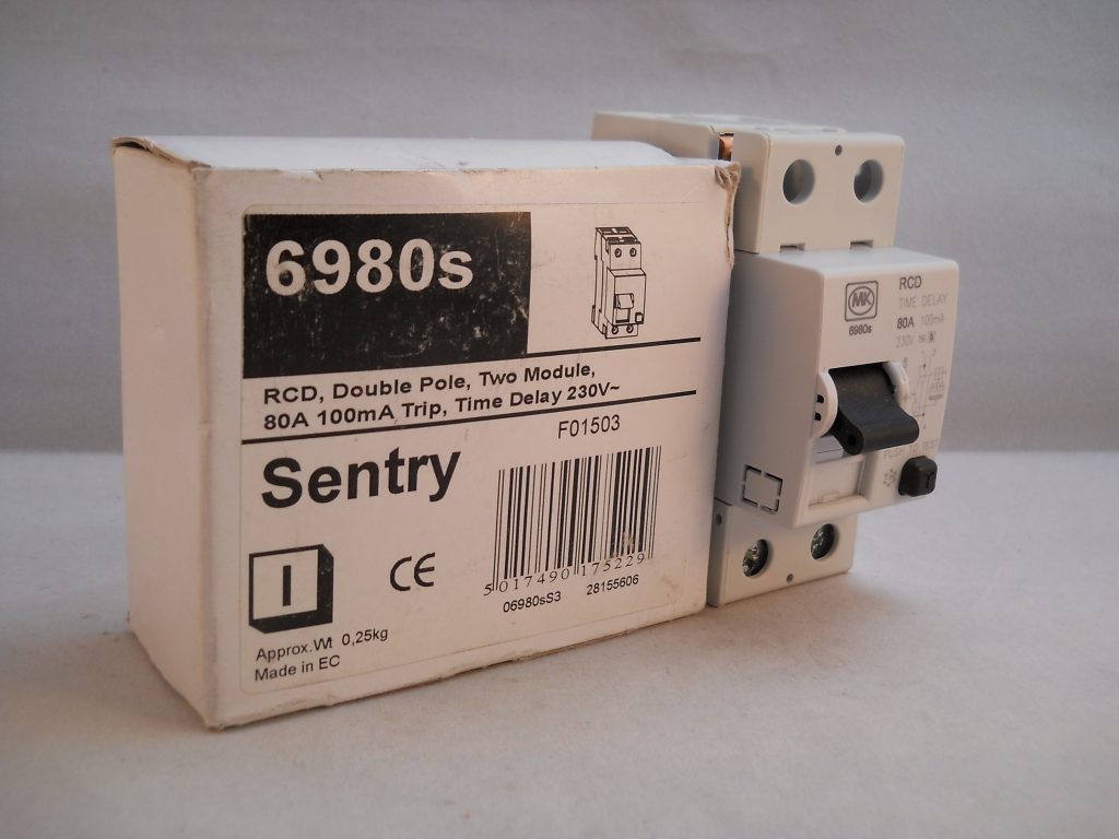 MK RCD 80 Amp 100mA Double Pole Time Delay 80A Sentry 6980S NEW ...