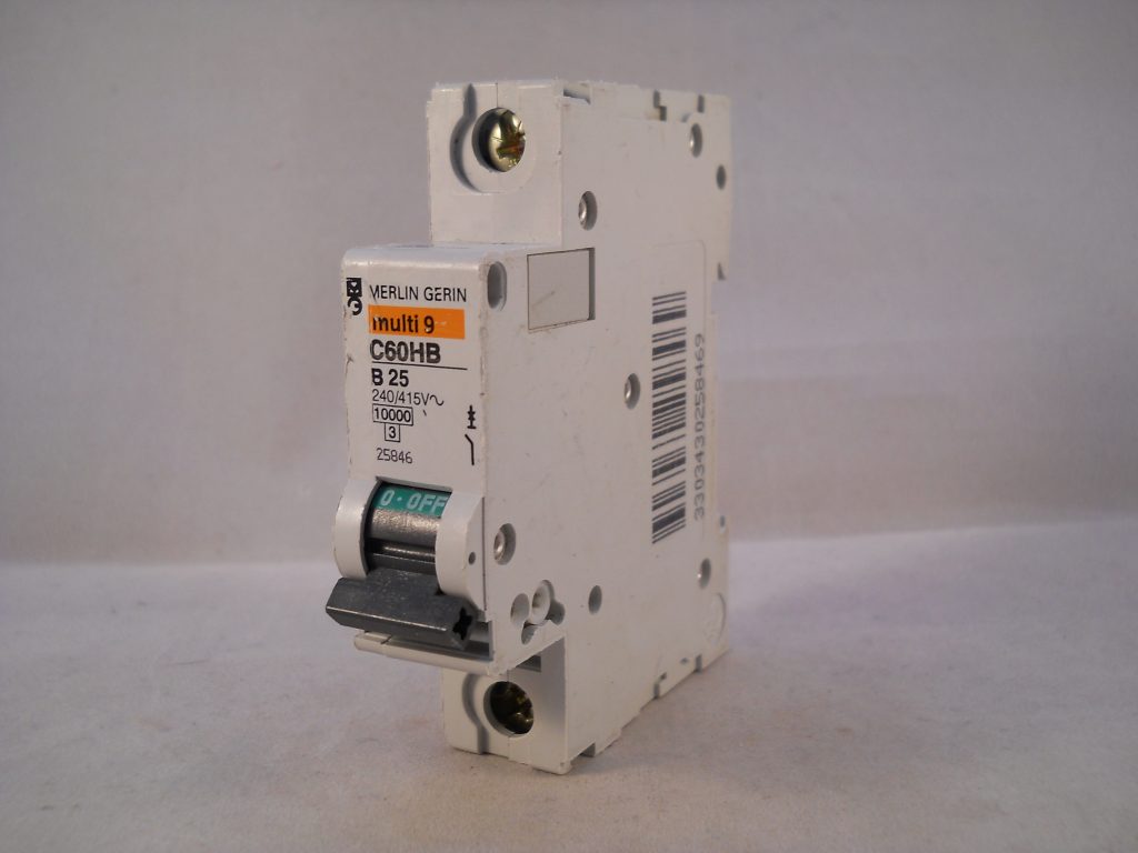Merlin Gerin MCB 25 Amp Single Pole Breaker Type B 25A Multi9 C60HB125 ...