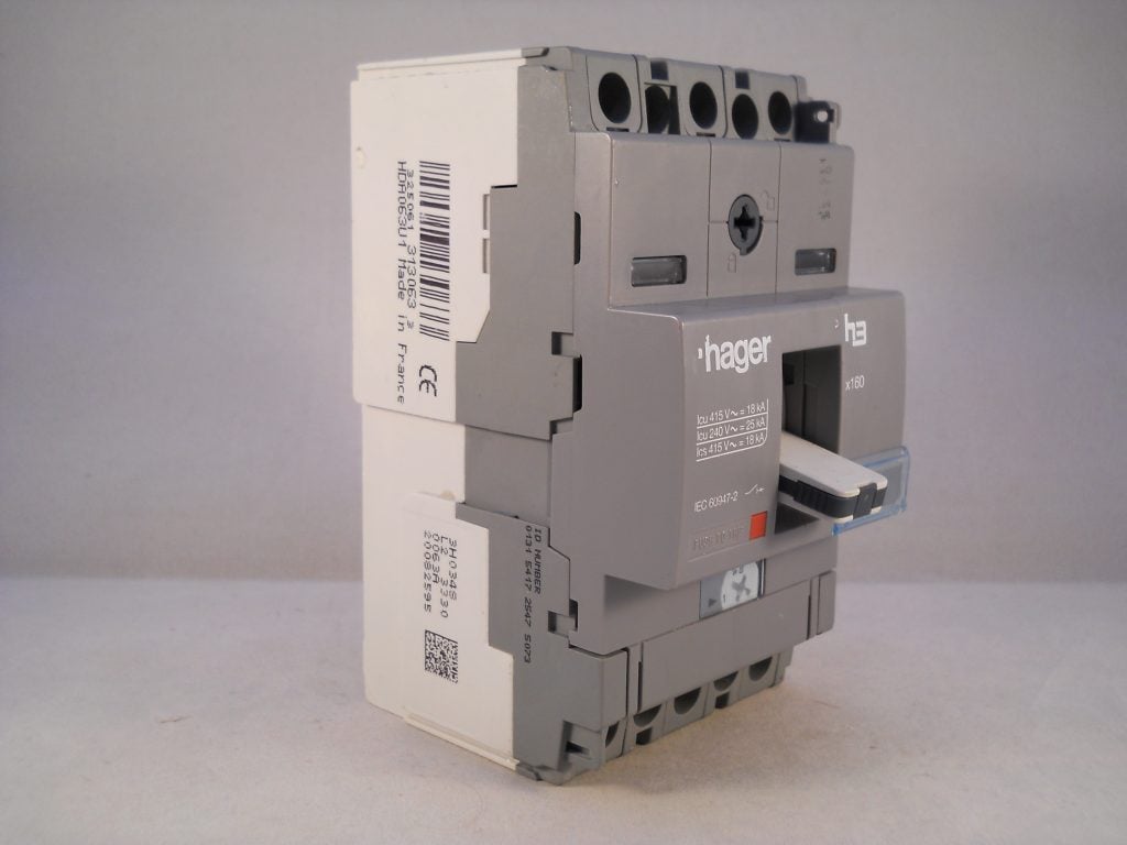 Hager MCCB 63 Amp Triple Pole 63A 3 Phase Breaker H3 X160 HDA063U ...