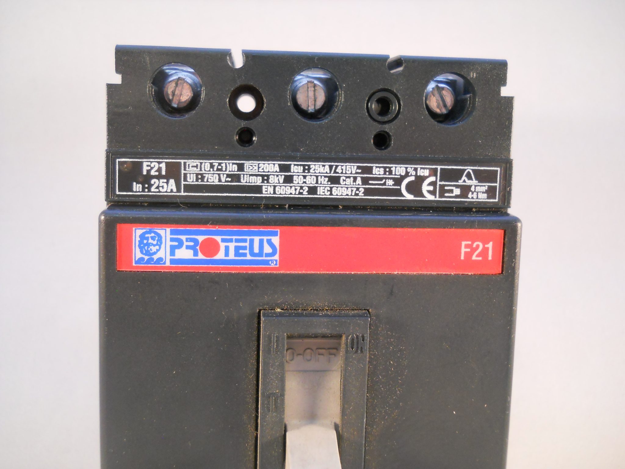 Proteus MCCB 25 Amp Triple Pole 3 Phase F21 25A Circuit Breaker 25F21 ...