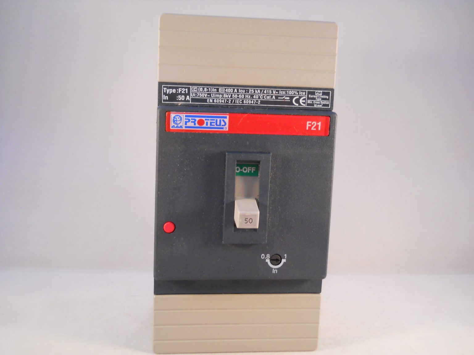 Proteus MCCB 50 Amp Triple Pole 3 Phase F21 50A Circuit Breaker 50F21 ...