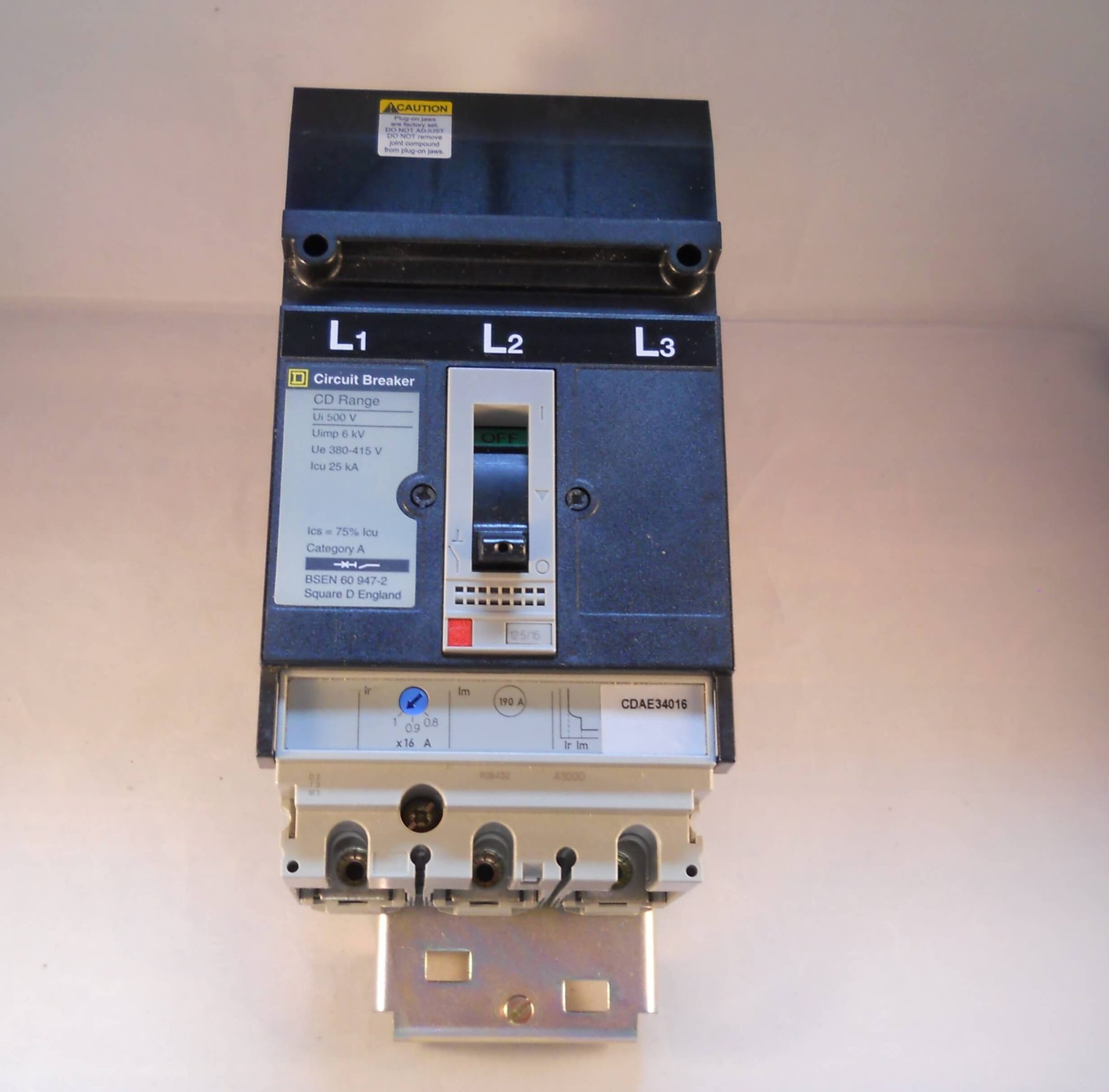 Square D MCCB 16 Amp Triple Pole 3 Phase 16A CD Range I-Line CDAE34016 ...