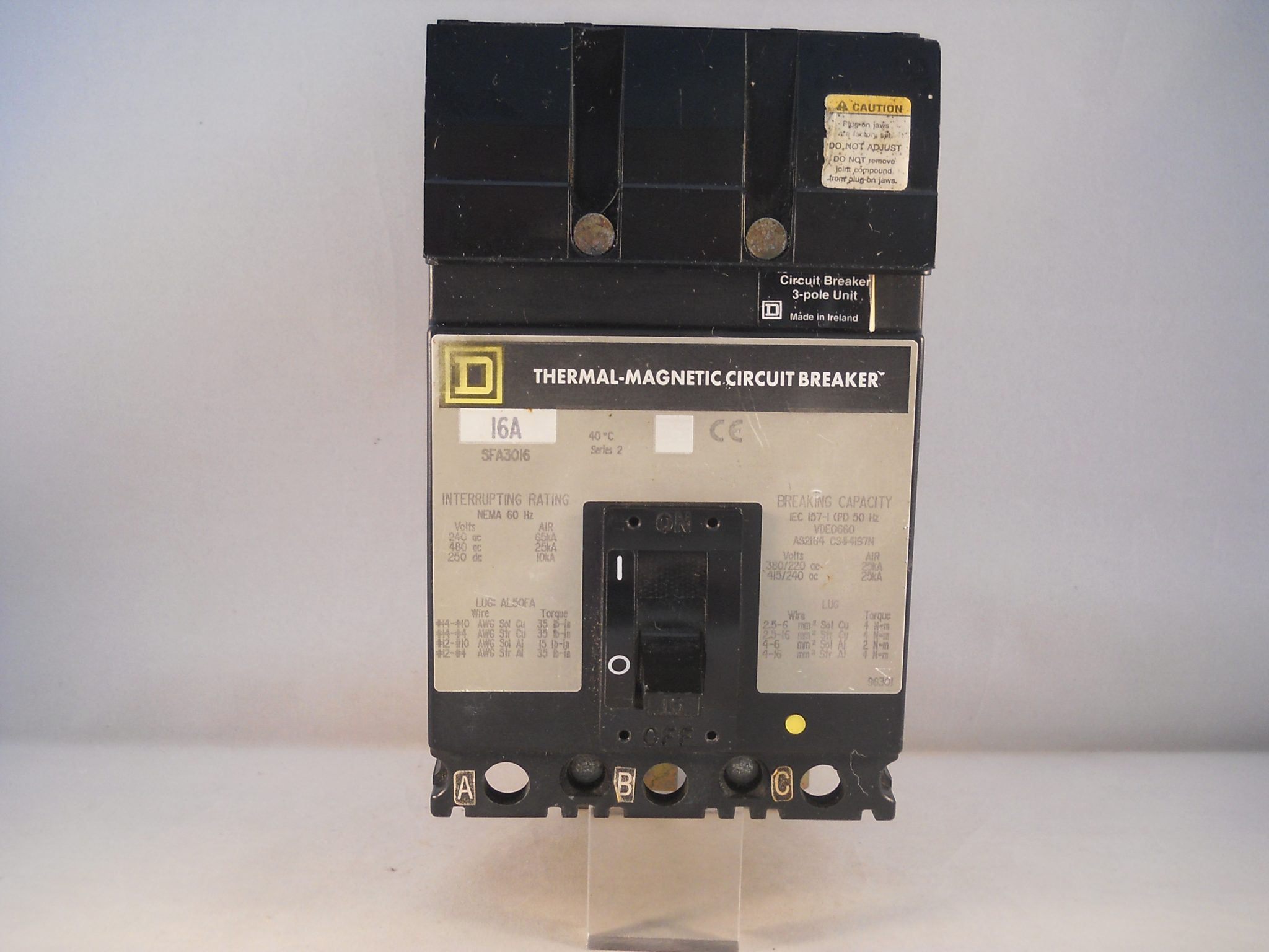 Square D MCCB 16 Amp Triple Pole 3 Phase 16A Series 2 i-Line Breaker ...