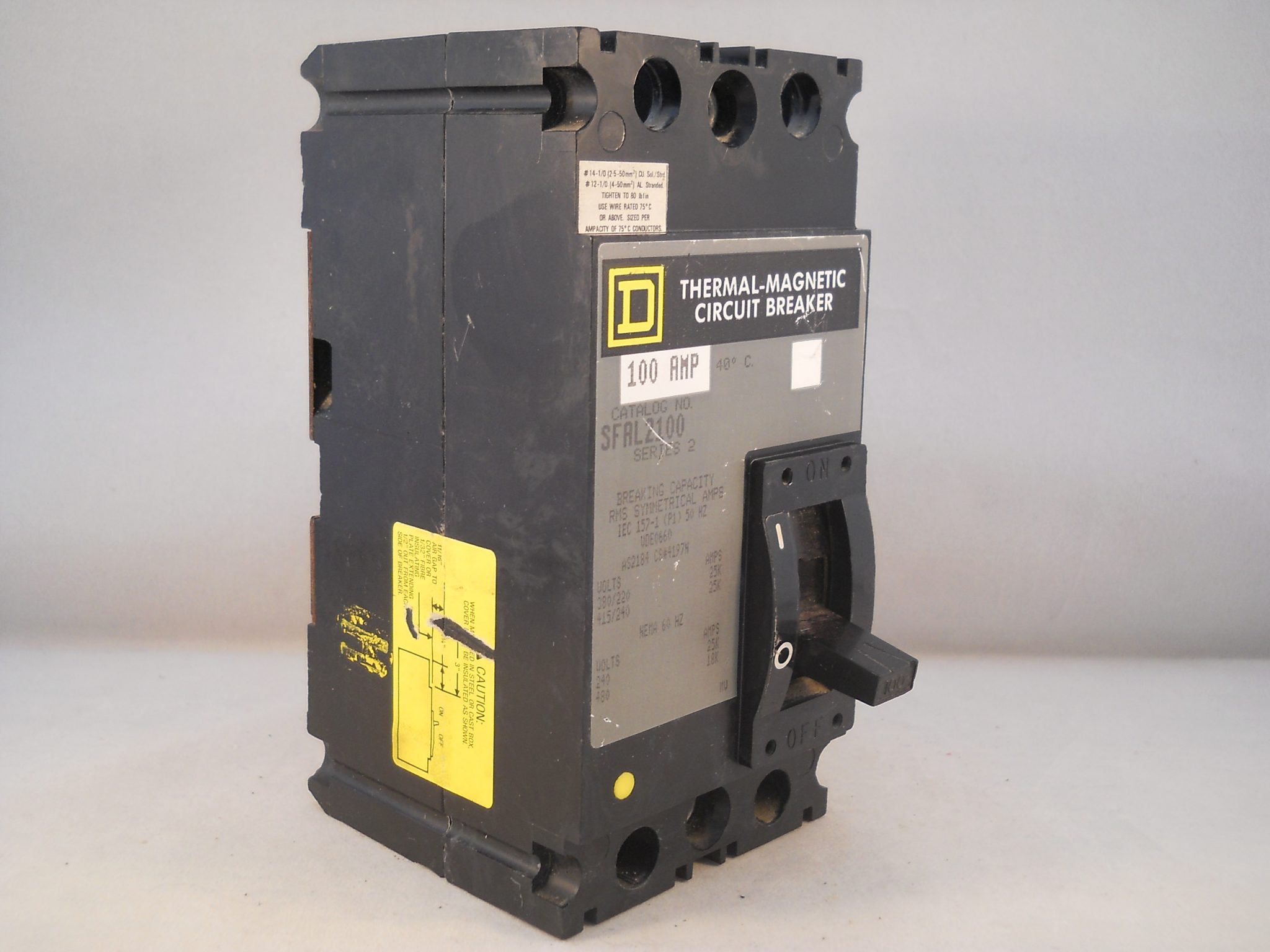 Square D MCCB 100 Amp Double Pole 100A Series 2 SF Range SFAL2100 ...