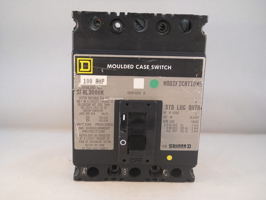Square D 100 Amp Triple Pole 100A SF Range Main Switch Disconnector ...