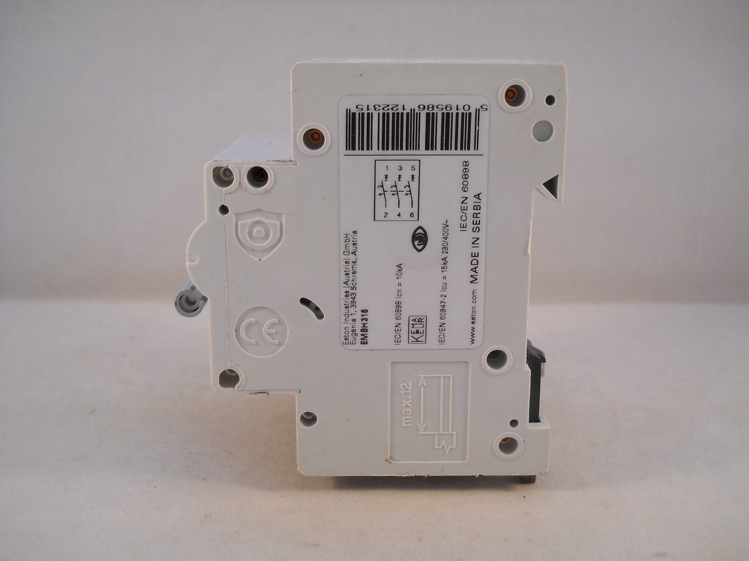 Eaton MCB 16 Amp Type B 16A Triple Pole 3 Phase B16 Memshield 3 EMBH316 ...