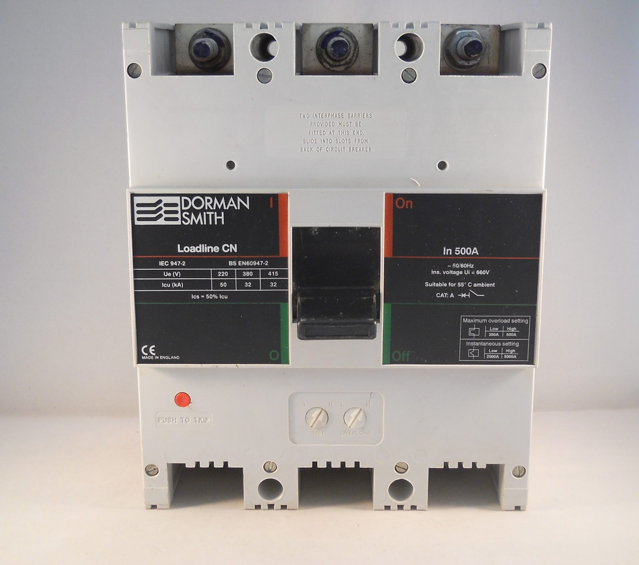 Dorman Smith Loadline MCCB 500 Amp Triple Pole 3 Phase 500A CN ...