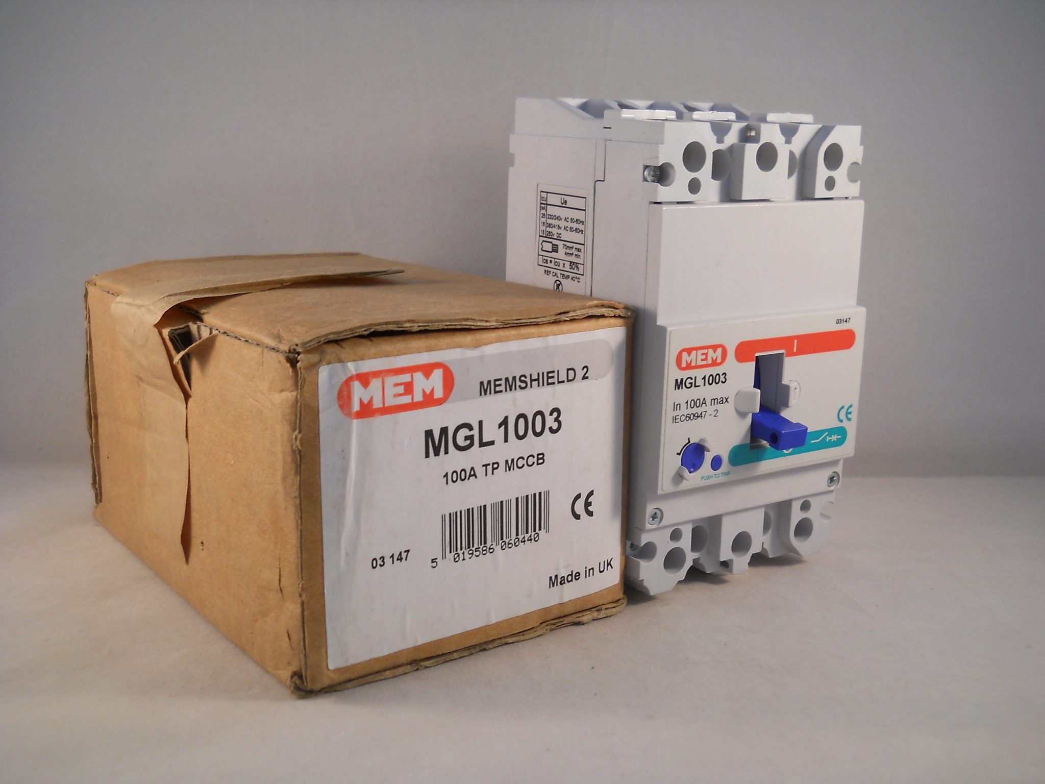 MEM MCCB 100 Amp Triple Pole 100A 3 Phase Breaker TLG1003 Memshield 2 ...
