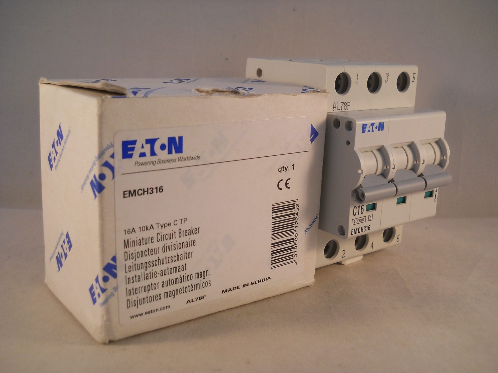 Eaton MCB 16 Amp Type C 16A Triple Pole 3 Phase C16 Memshield 3 EMCH316 ...
