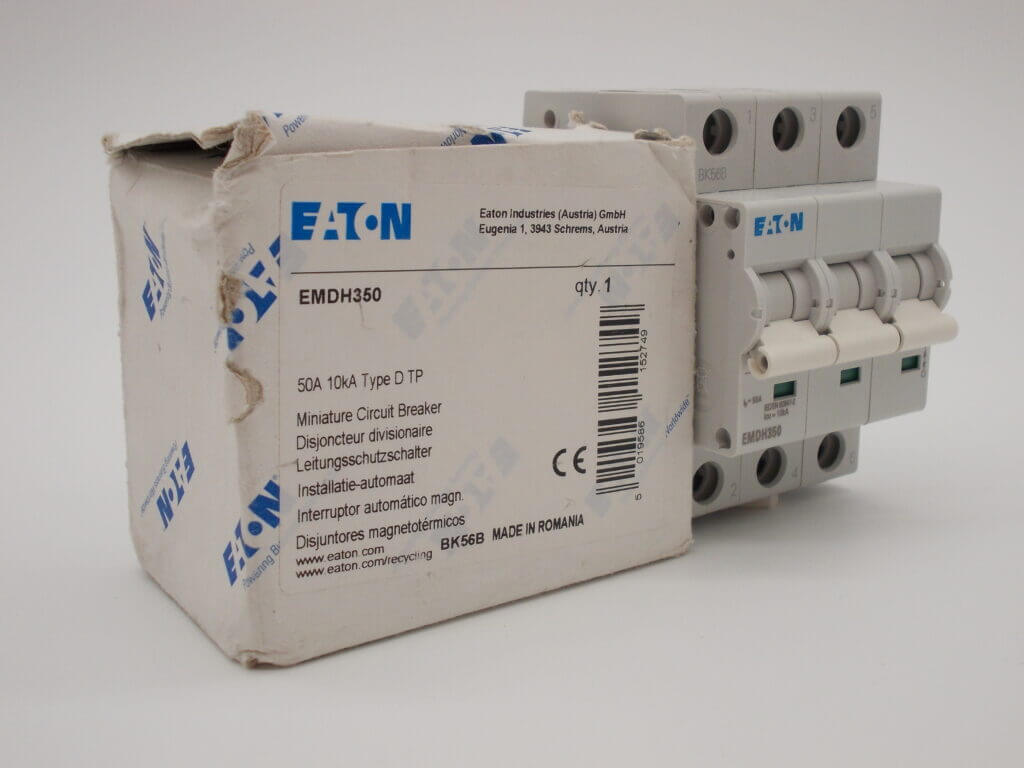 Eaton MCB 50 Amp Type D 50A Triple Pole 3 Phase D50 Memshield 3 EMDH350 ...