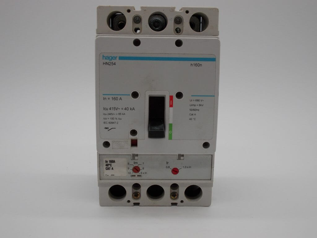 Hager MCCB 160 Amp Triple Pole 160A 3 Phase Breaker H250N HN254 ...